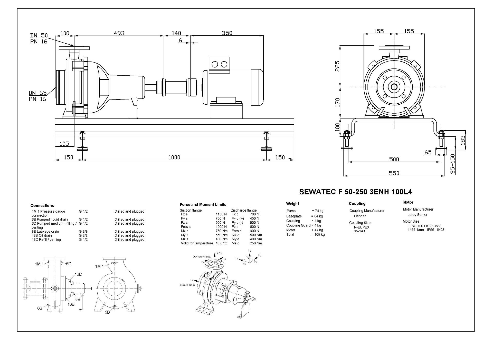 Set of (12) KSB centrifugal sludge pumps includes: (4) KSB Amarex model ...