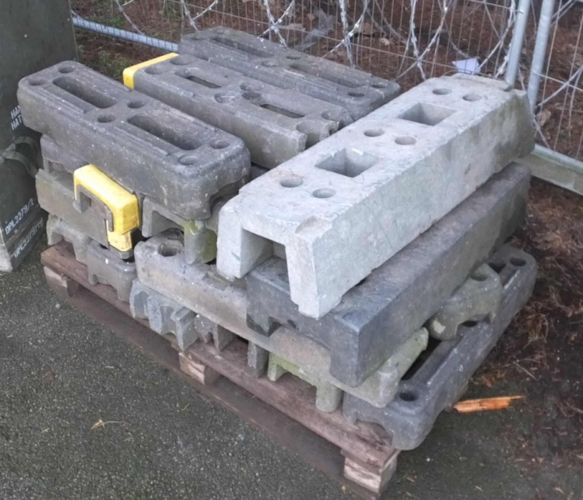 11x Heras Fencing panels, weight blocks, no joining clamps