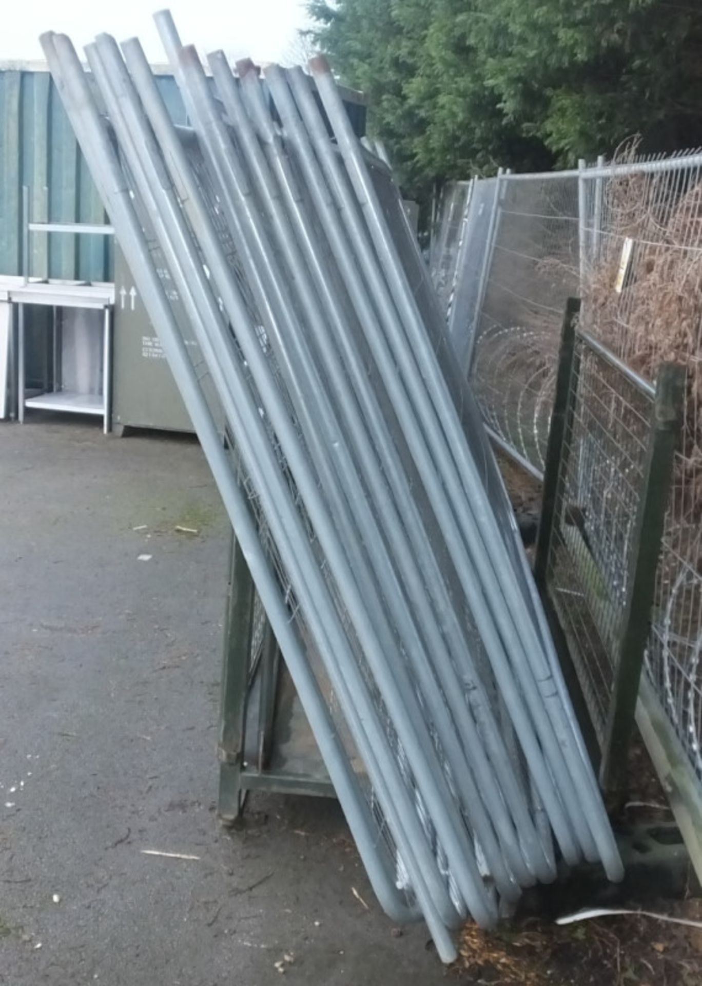11x Heras Fencing panels, weight blocks, no joining clamps