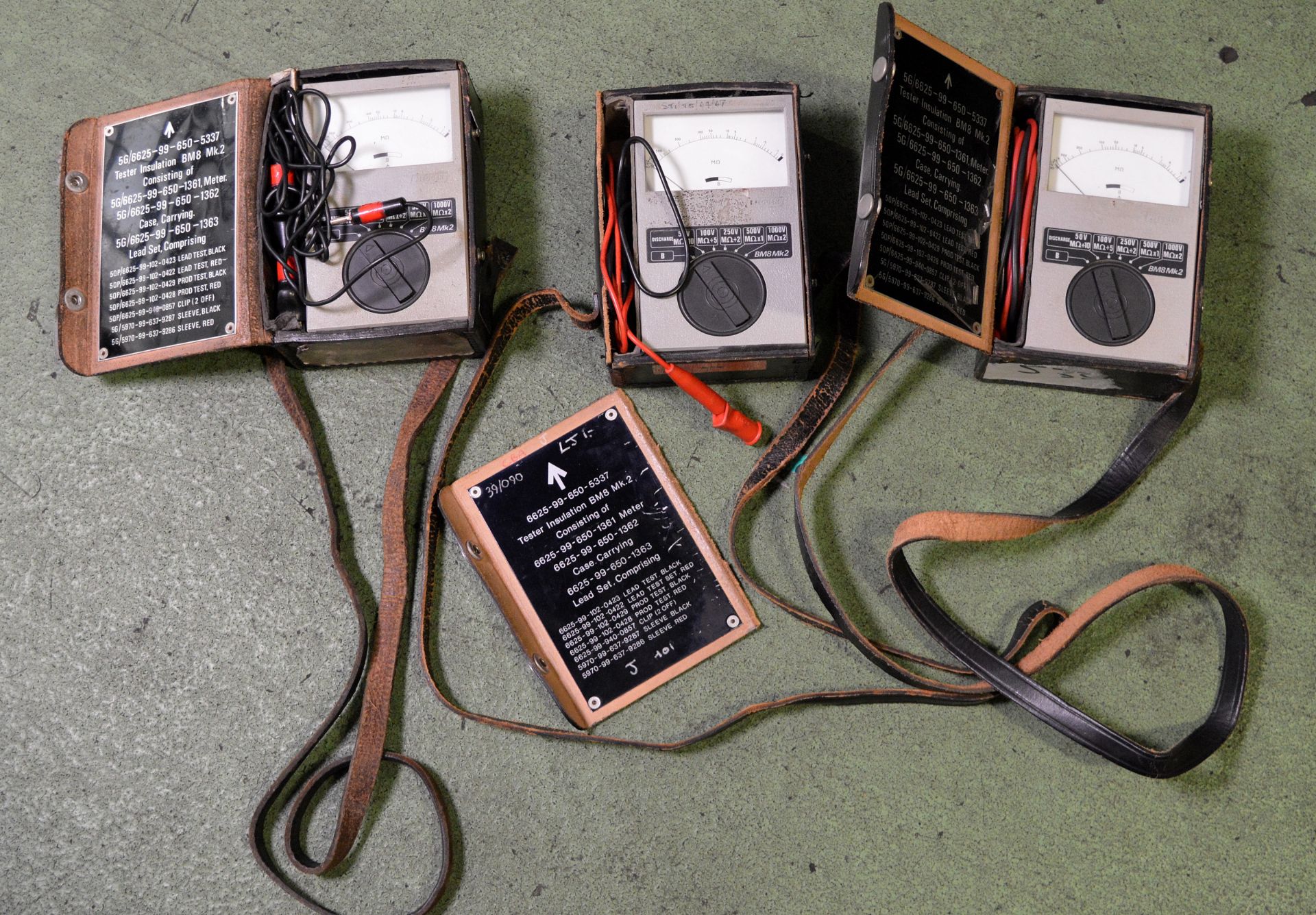 3x Megger BM8 Mk2 Insulation Testers (1 with broken case)