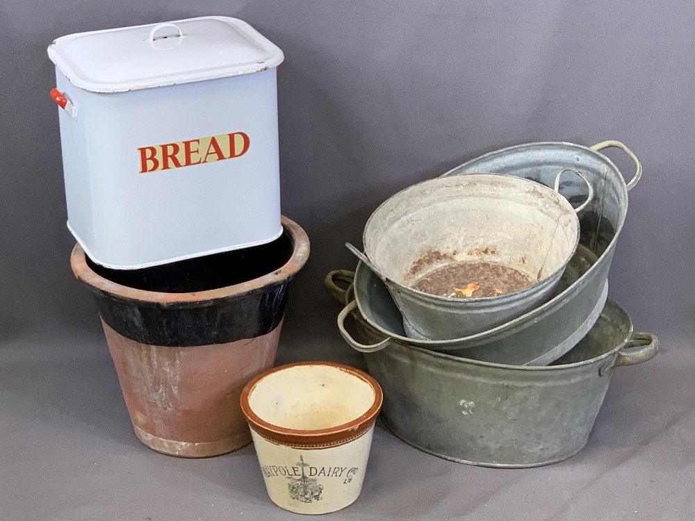 MAYPOLE DAIRY CO LTD POTTERY CREAM CROCK, vintage metal galvanized tubs ...
