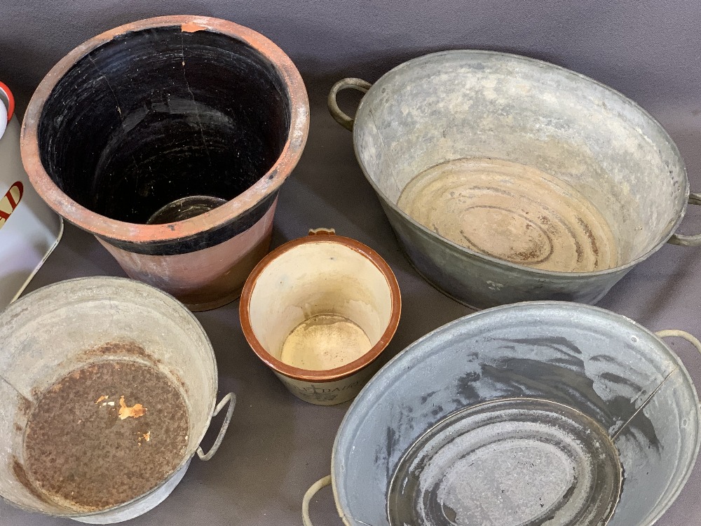 MAYPOLE DAIRY CO LTD POTTERY CREAM CROCK, vintage metal galvanized tubs ...