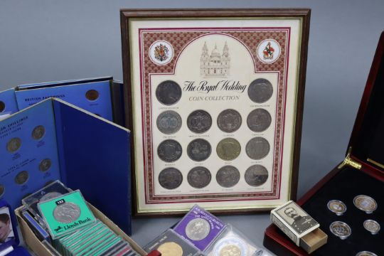 A collection of GB & Commonwealth coin sets, including an Alderney ...