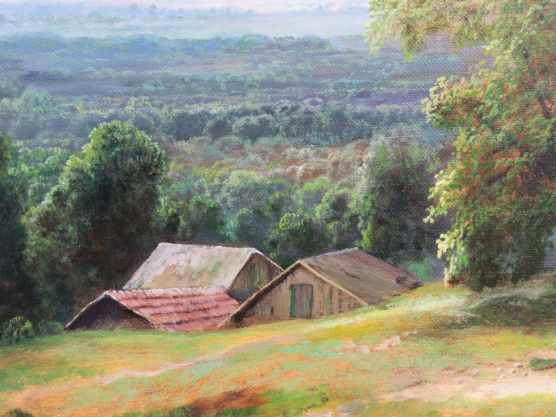 Dieste, Hermann "Mittelgebirgslandschaft", Öl/Lwd., klare und fast ...