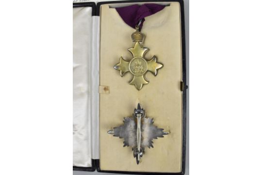 A cased set of the KBE insignas, Knight Commander of the Most Excellent ...