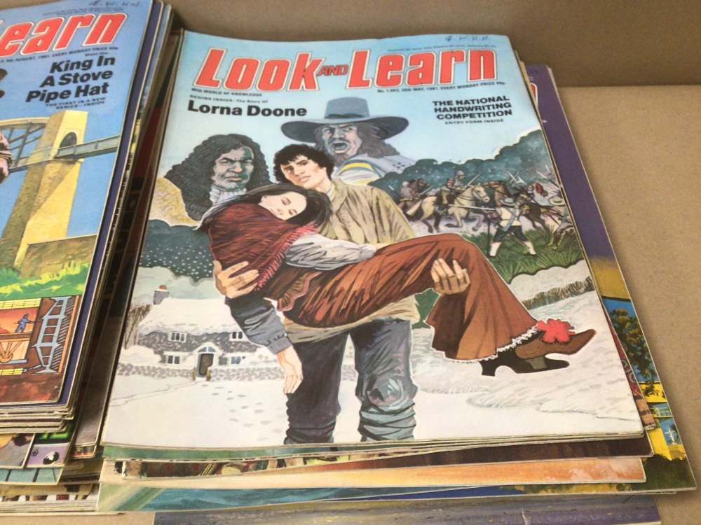 SIXTY-SEVEN LOOK AND LEARN MAGAZINES EARLY 1980S