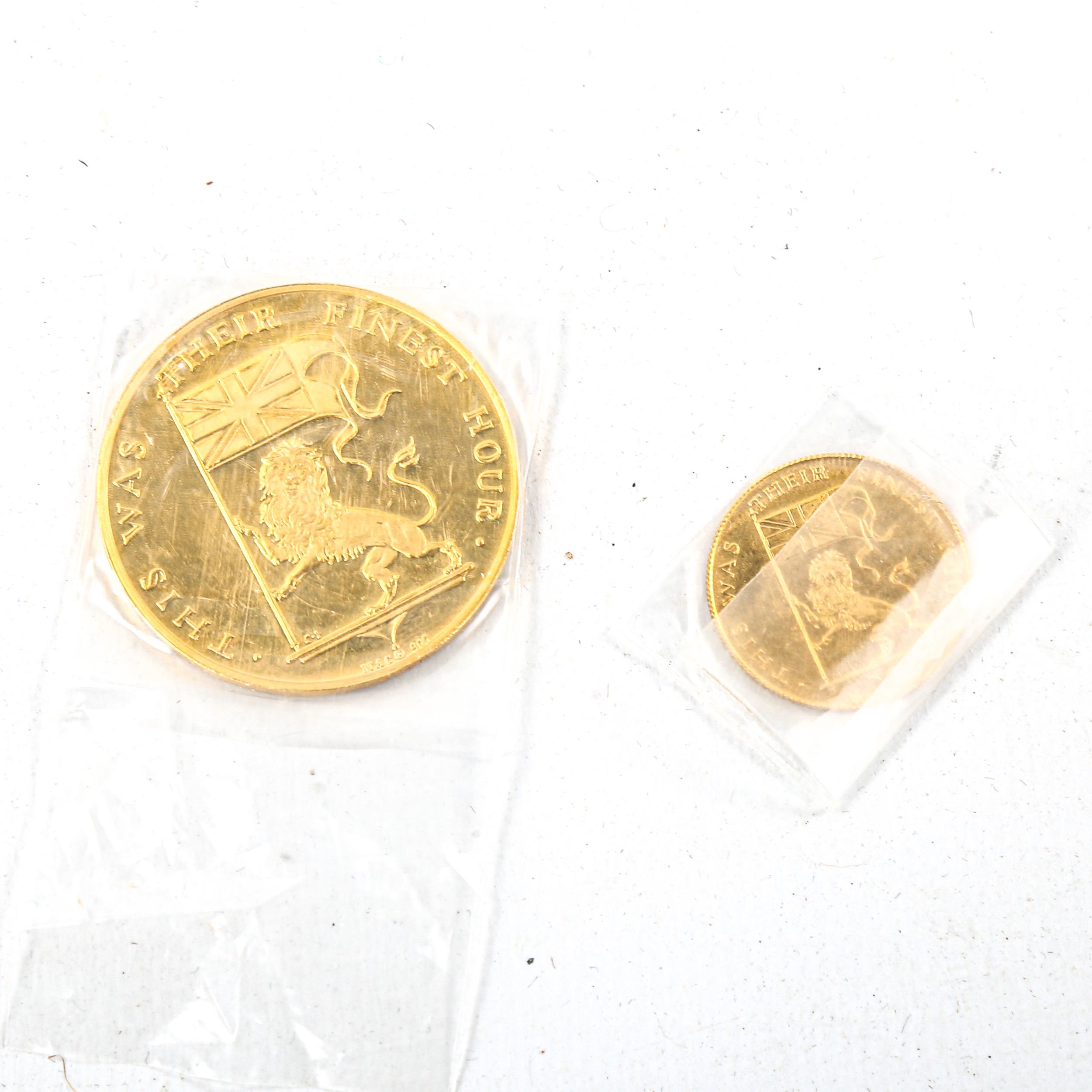 An 18ct gold Winston Churchill limited edition commemorative two-coin ...