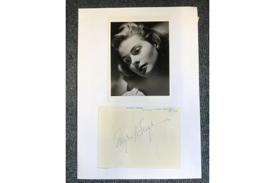 Ingrid Bergman signed autograph album page, with Angela Lansbury of ...