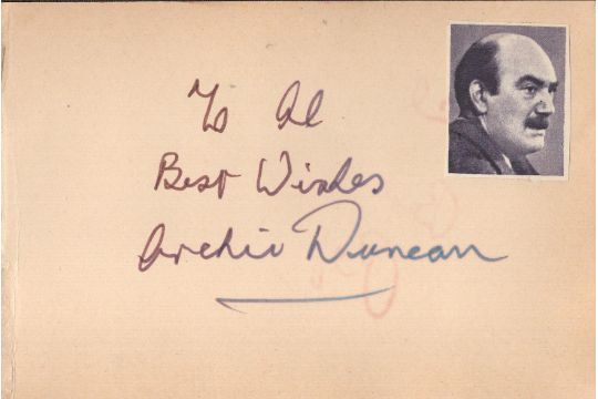 Archie Duncan signed 6x4 album page. Archie Duncan 26 May 1914 - 24 ...