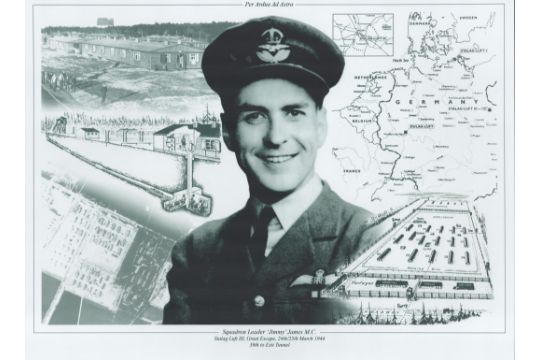 WW2 Squadron Leader Jimmy James MC Black and White Montage Photo ...