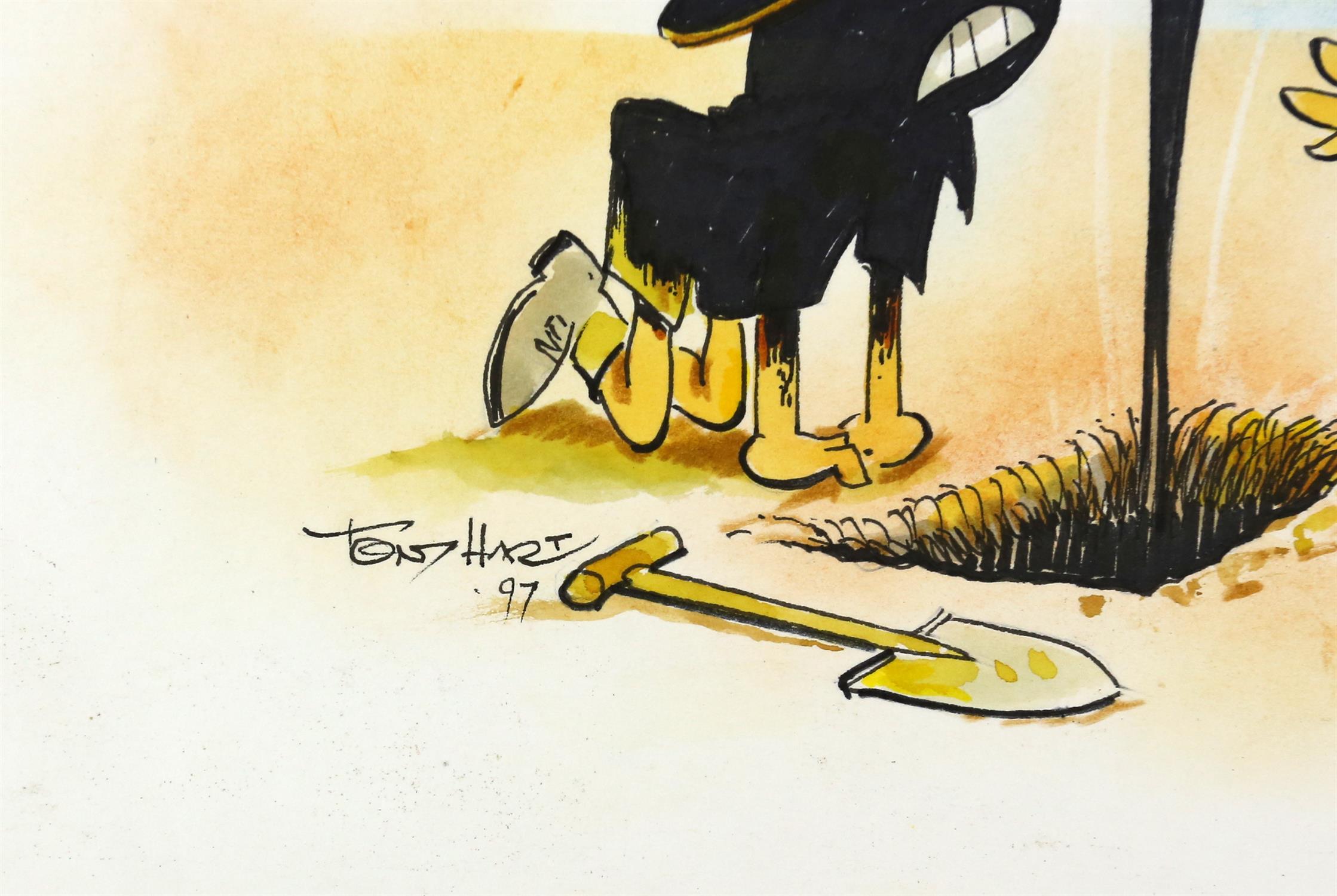 Tony Hart (British, 1925-2009). 'Striking Oil', watercolour on paper ...