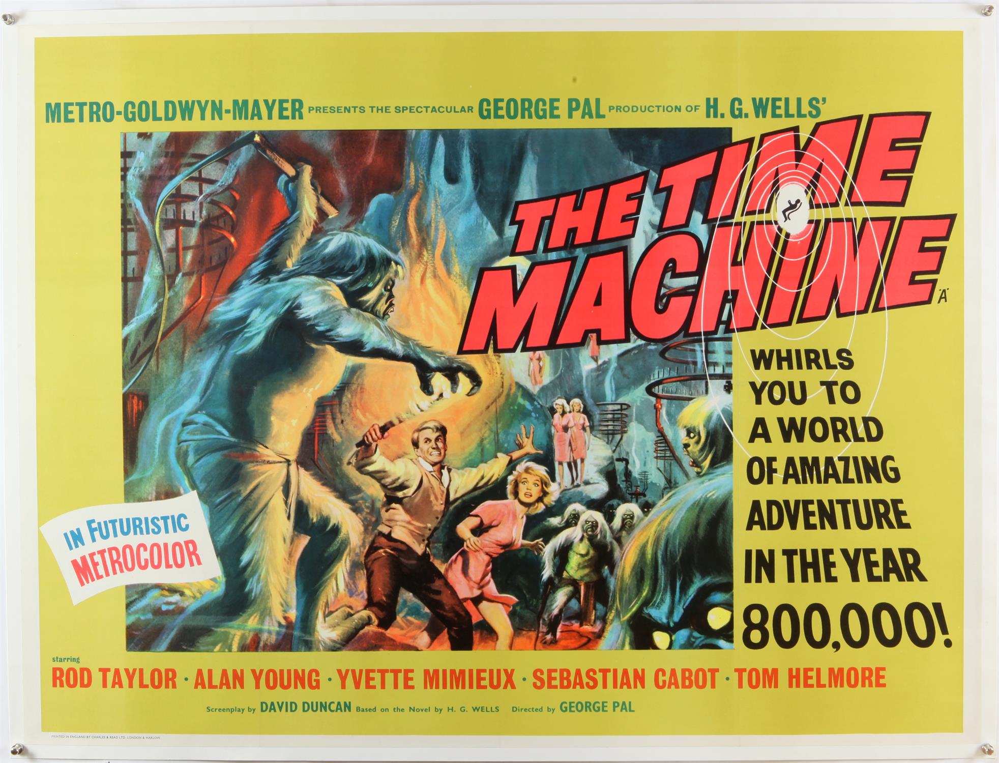 The Time Machine (1960) British Quad film poster based on the novel by ...