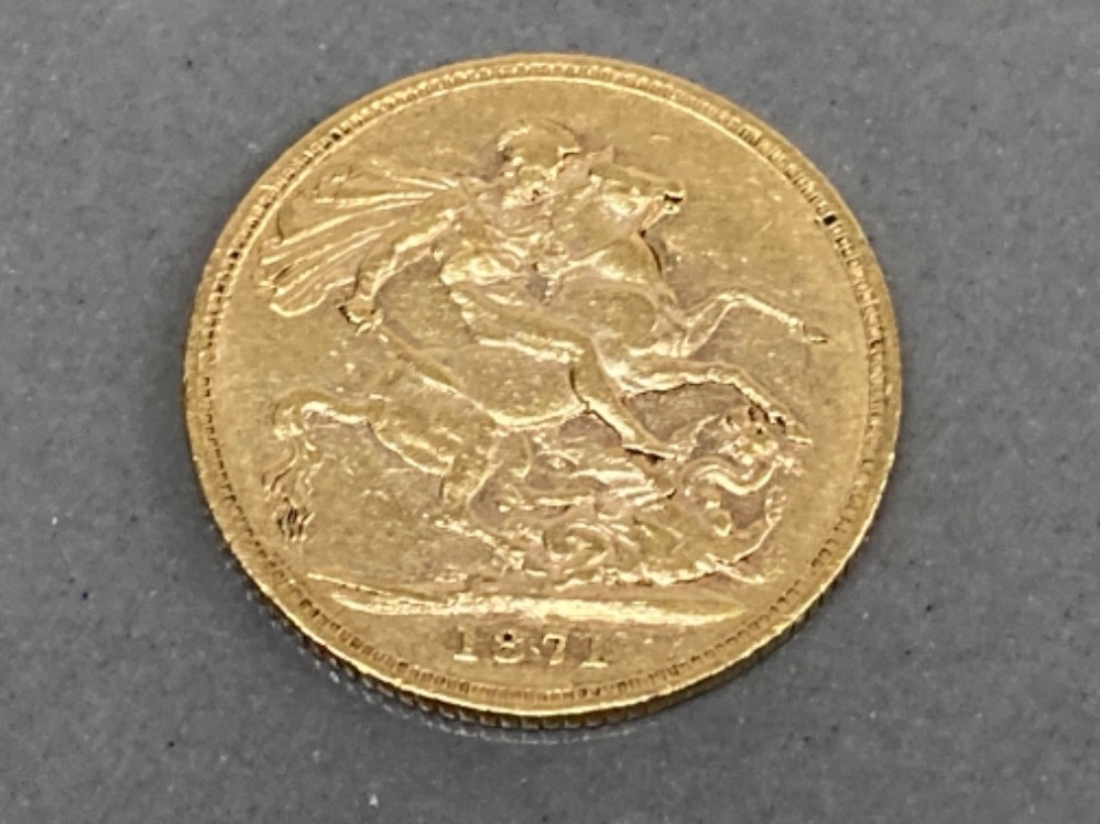 22CT GOLD 1871 FULL SOVEREIGN COIN