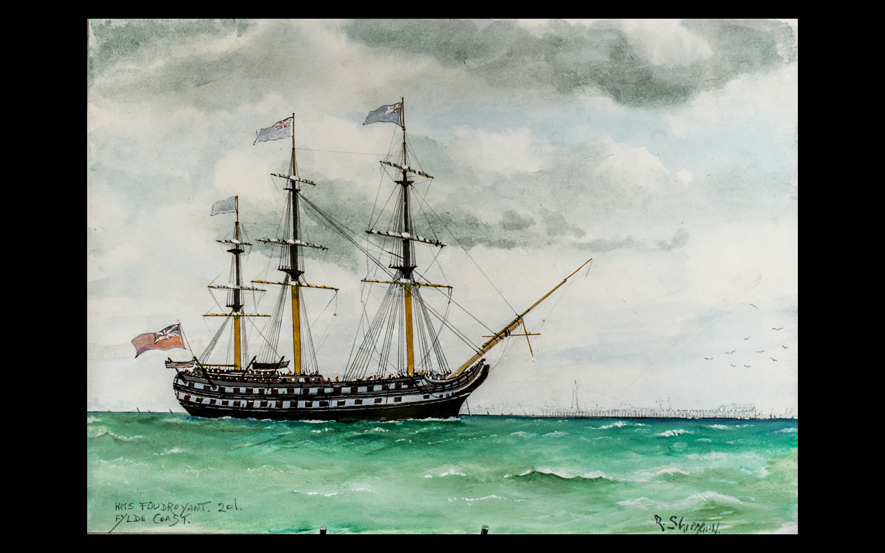 Fine Quality Water Colour Drawing of The Famous Ships of the Line ' The ...