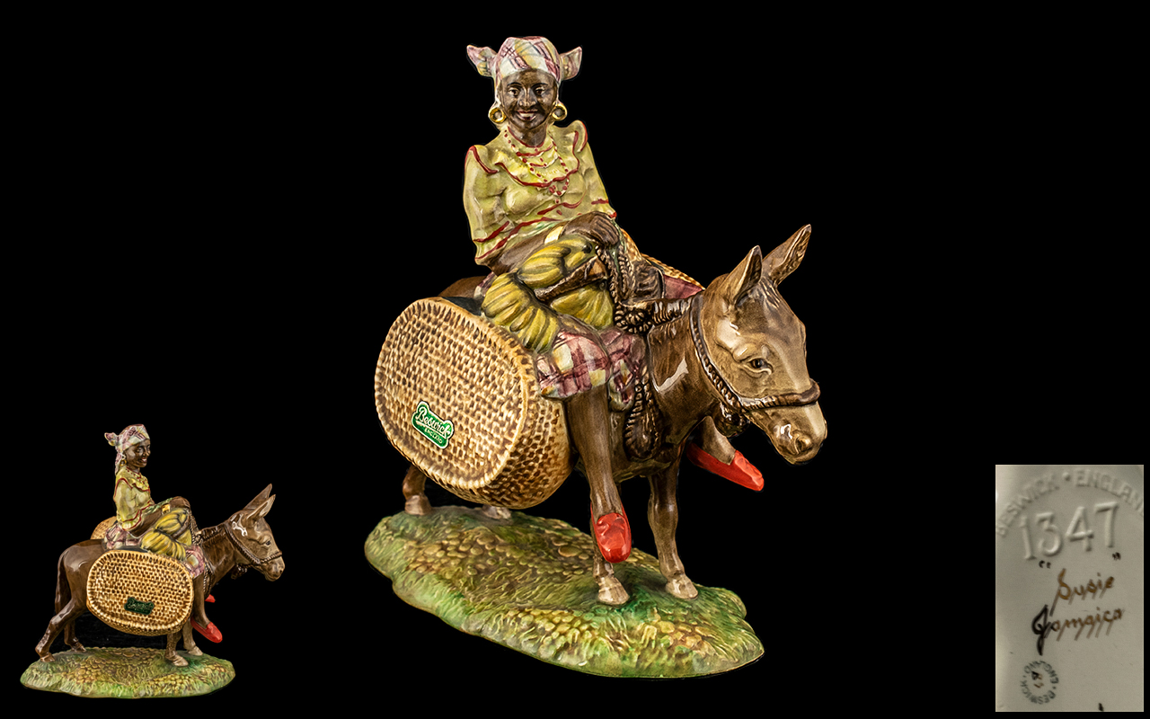 Beswick 'Susie Jamaica' Figure of a lady on a donkey, Beswick No. 1347 ...