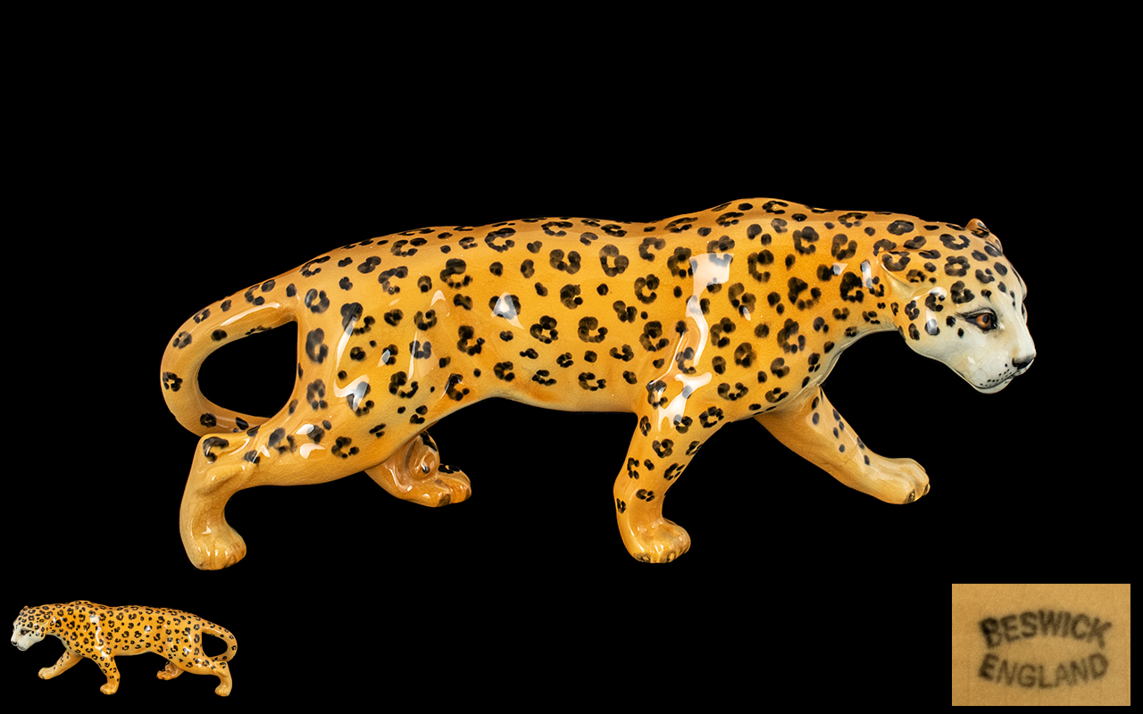 Beswick - Hand Painted Wild Animal Figure ' Leopard ' Model No 1082 ...