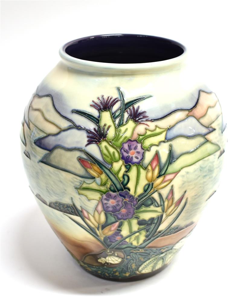 A MOORCROFT POTTERY 'ISLAY' PATTERN VASE of baluster form, dated '98 ...