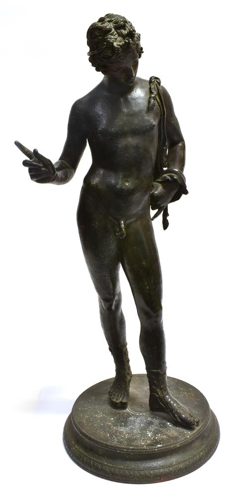 SABATINO, NAPLES: A 19TH CENTURY BRONZE FIGURE OF BACCHUS standing ...