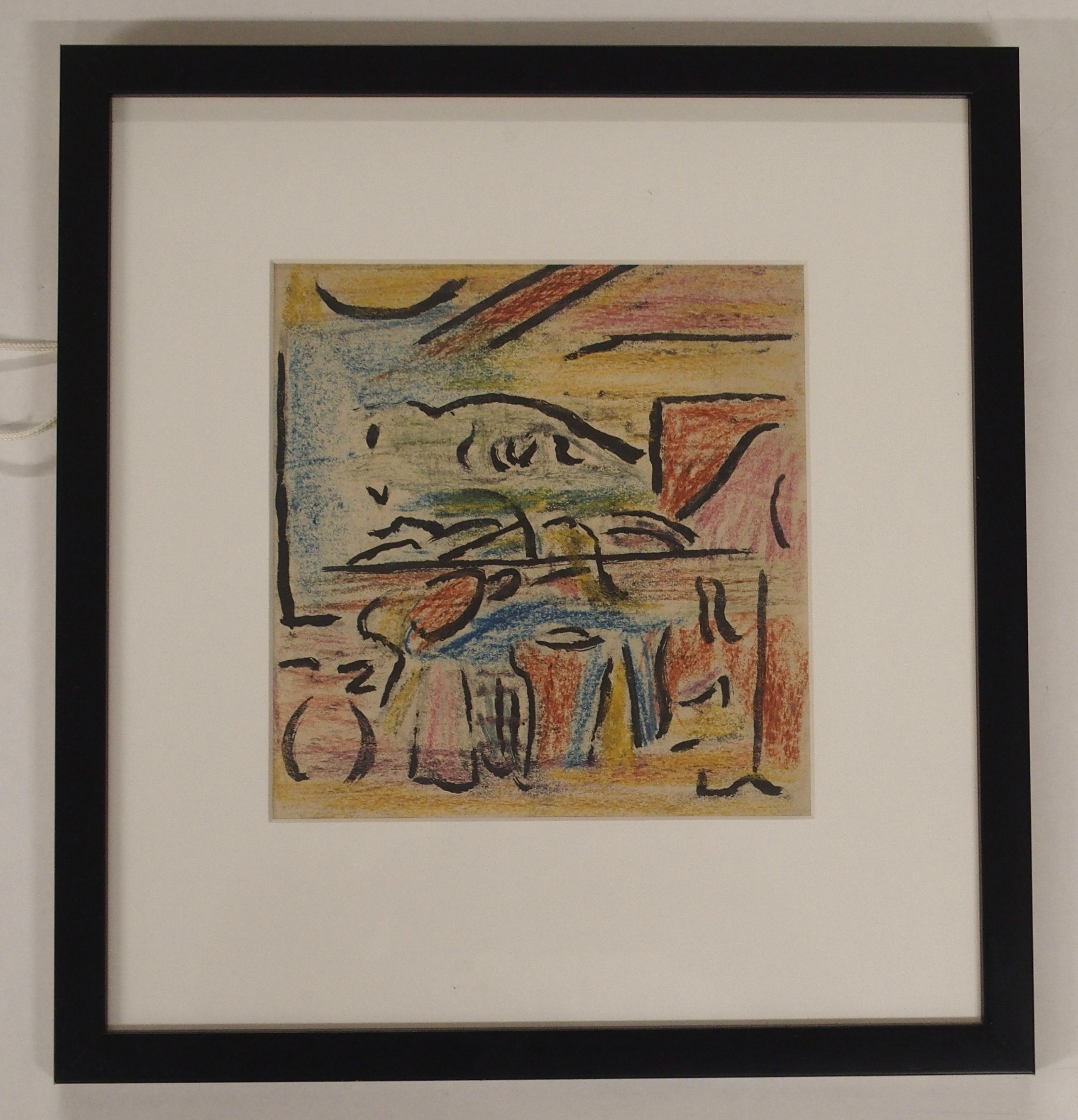 •DONALD BAIN (SCOTTISH 1904-1979) ABSTRACT LANDSCAPE coloured wax ...