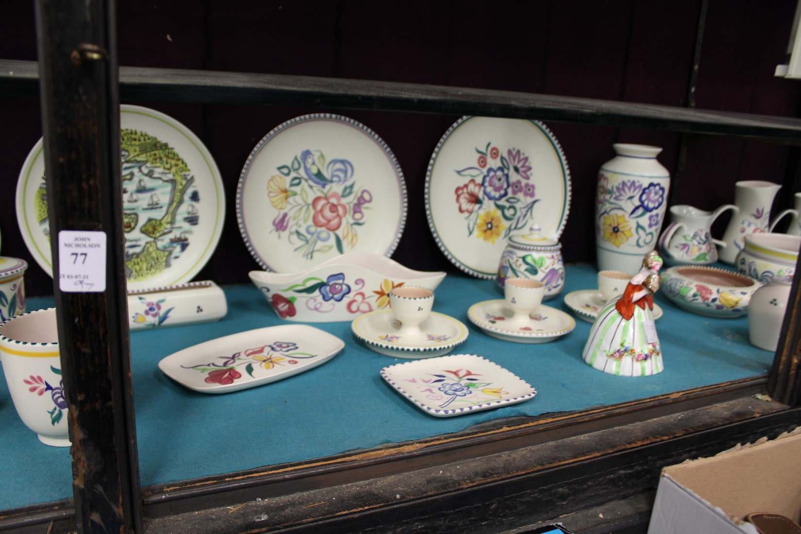 A good collection of Poole pottery china to include plates vases bowls ...