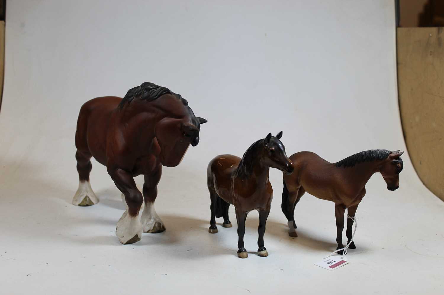 A Beswick figure of a shire horse (large action shire), model No.2578 ...