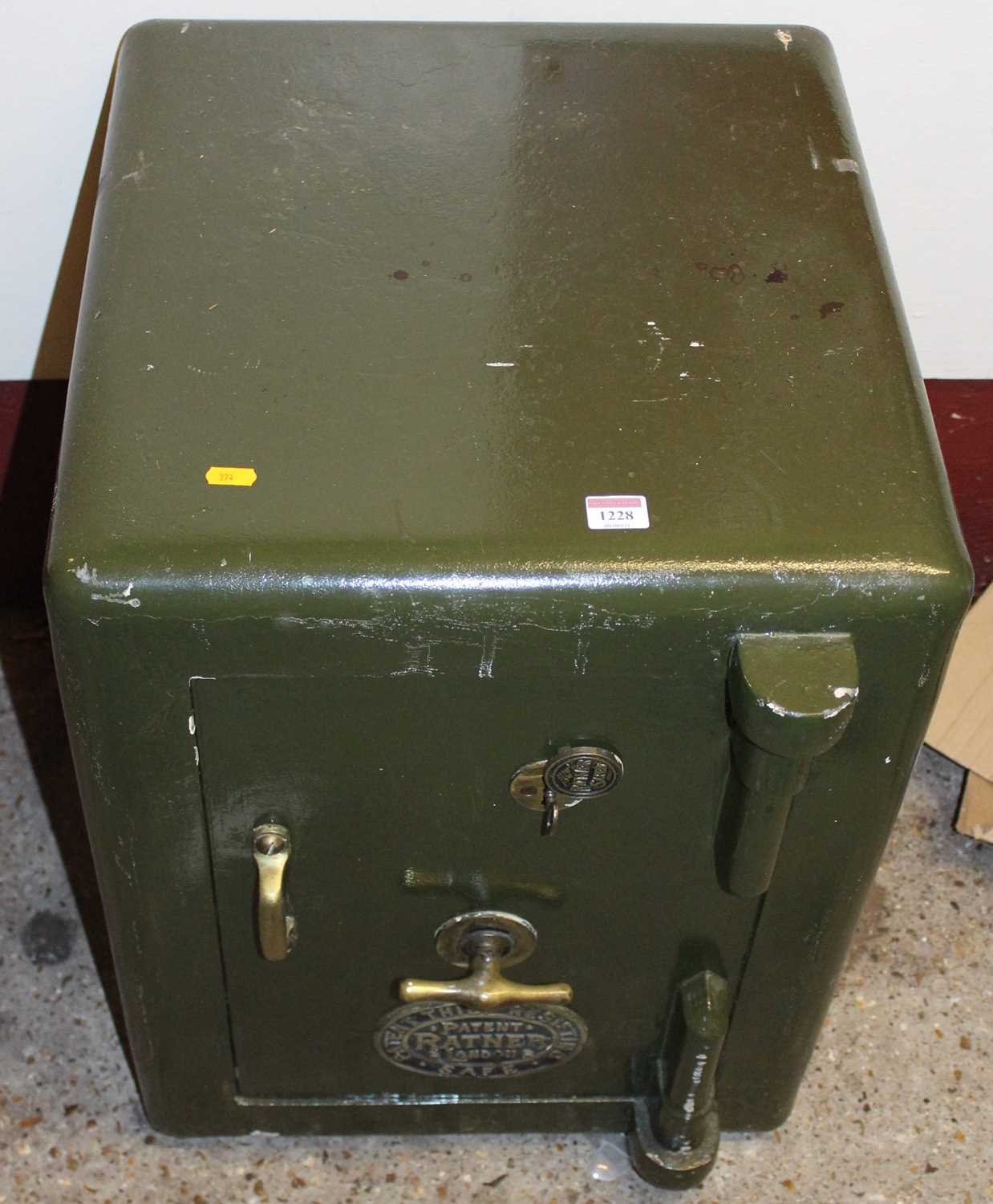 An early 20th century cast iron single door floor safe by Ratner of ...