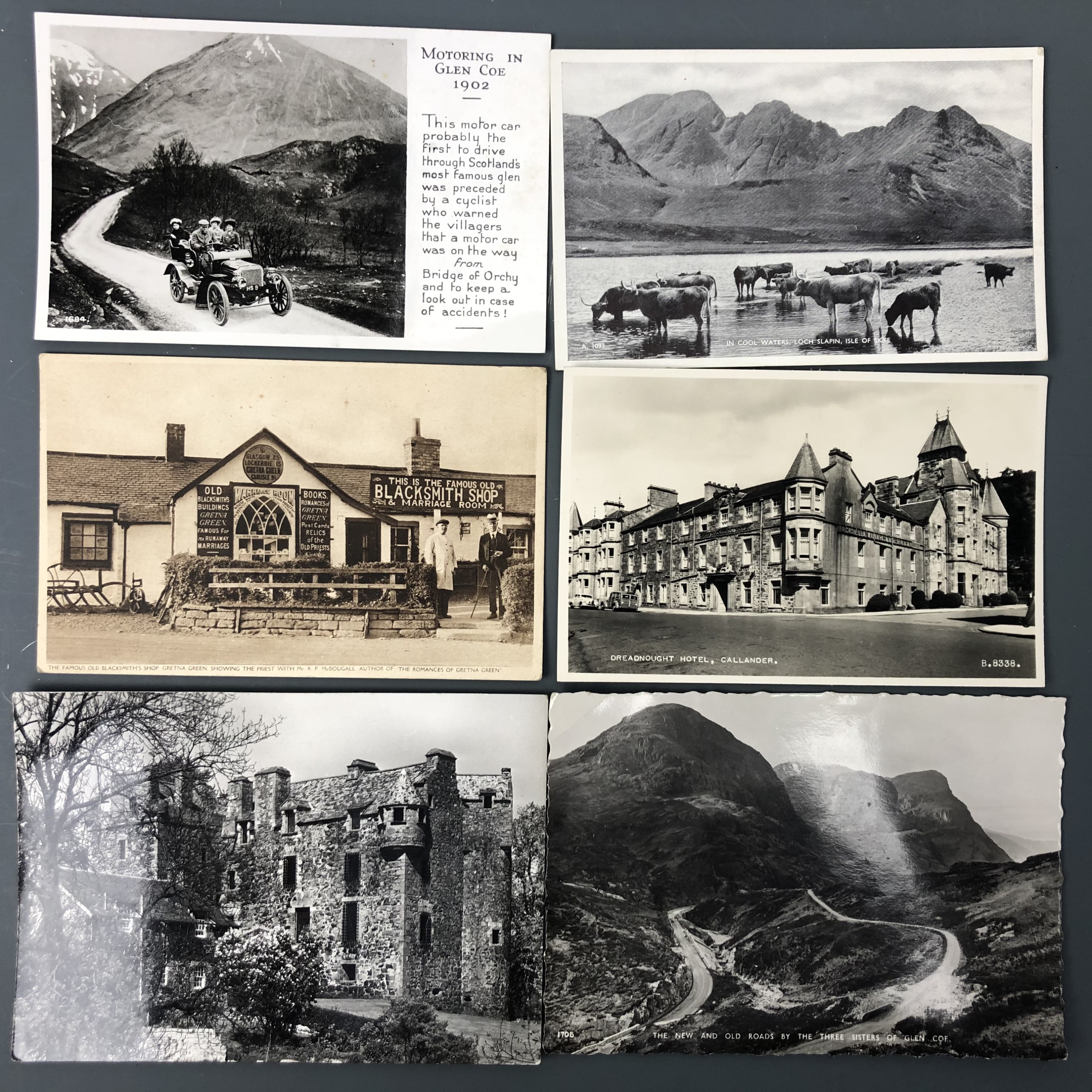A small group of vintage postcards including photographic views of ...