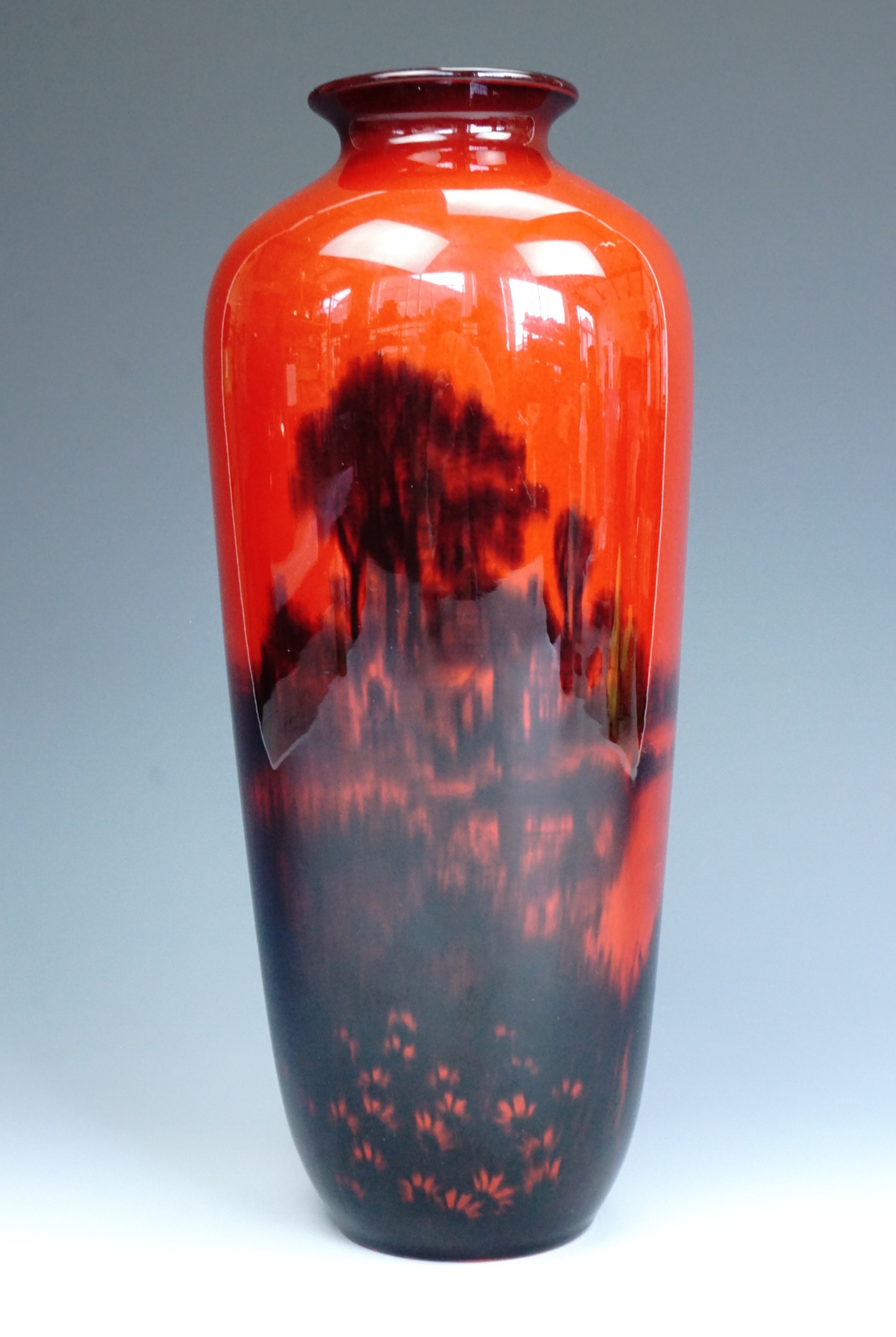 A Royal Doulton Flambe Ware vase, of shouldered form with an everted ...