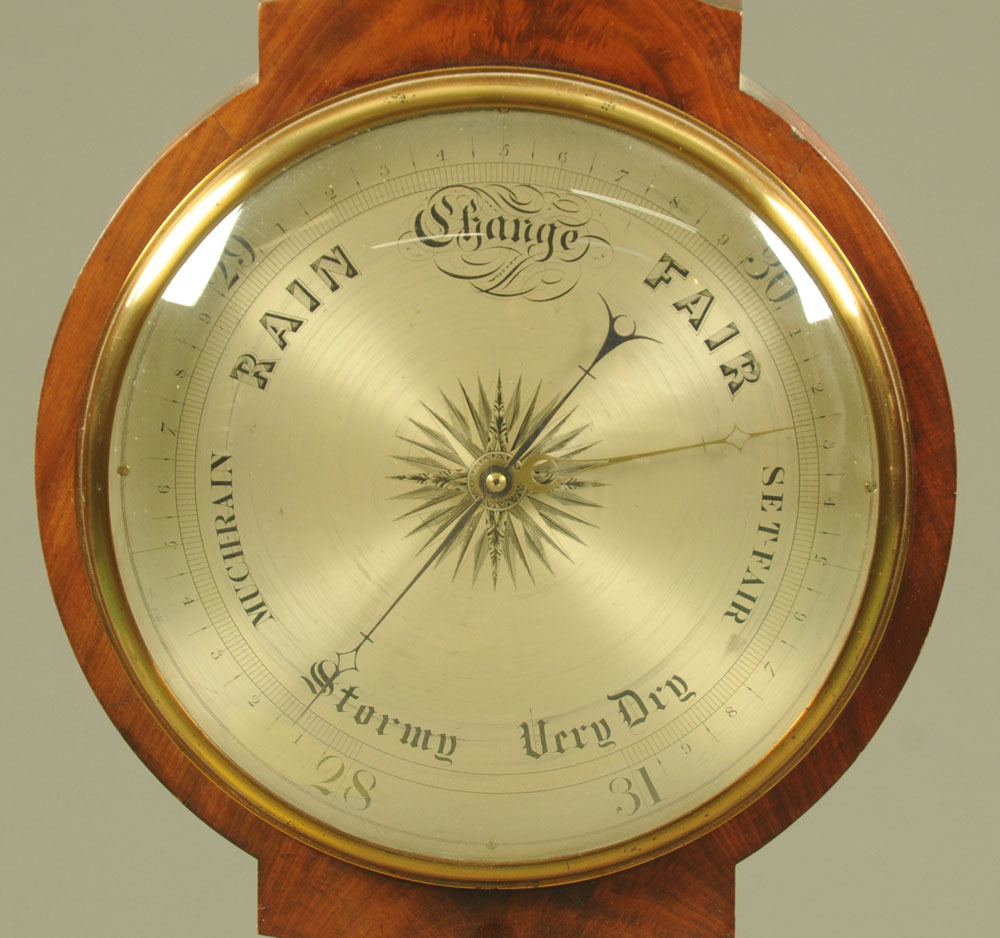A William IV mahogany Country House oversize barometer, by Josiah ...
