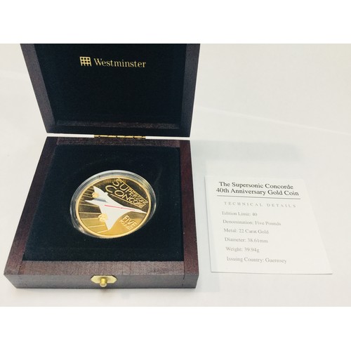 Westminster- The Supersonic Concorde 40th Anniversary Gold Coin ...