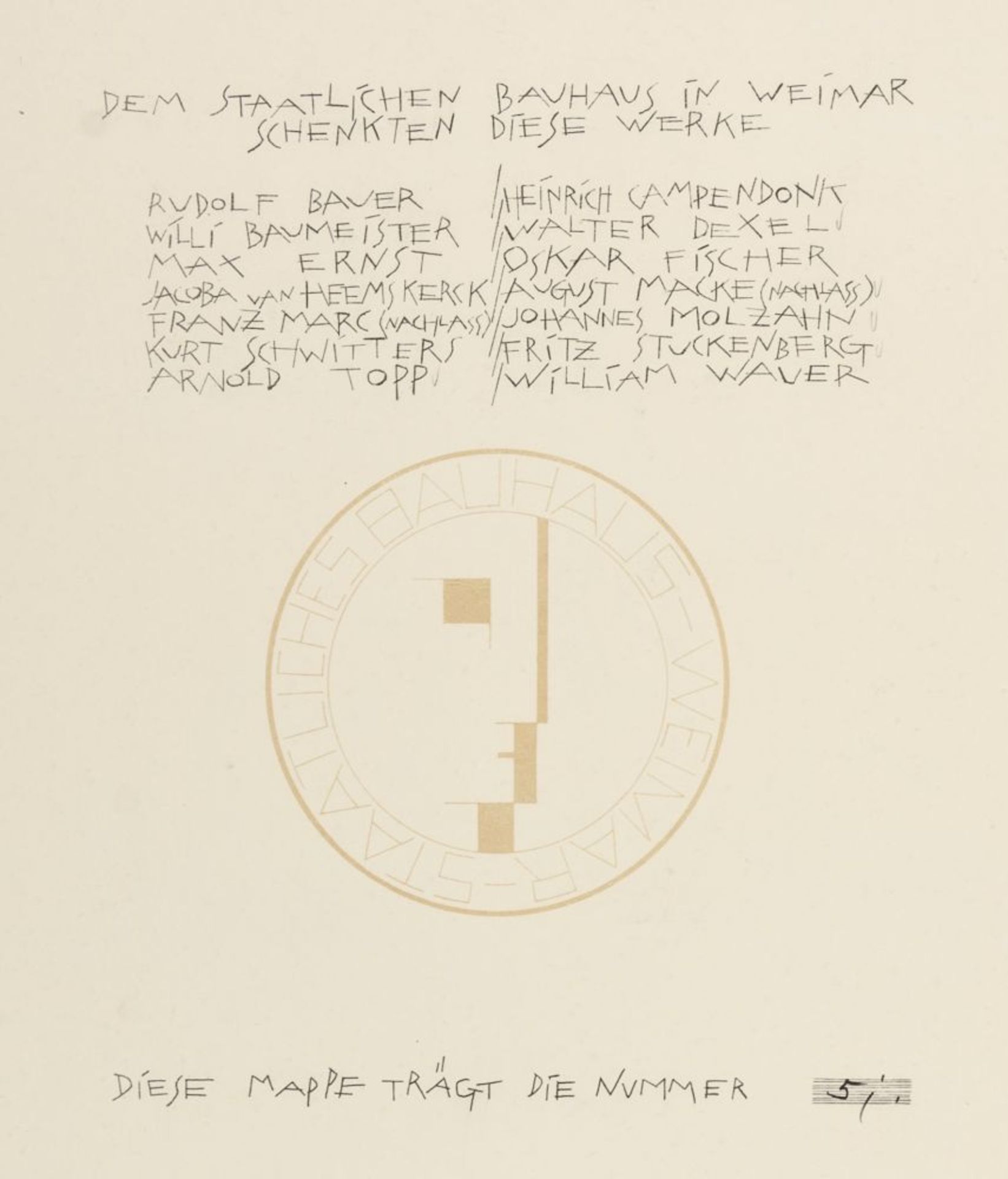Bauhaus - - Bauhaus Drucke. Neue europäische Graphik 3te Mappe ...