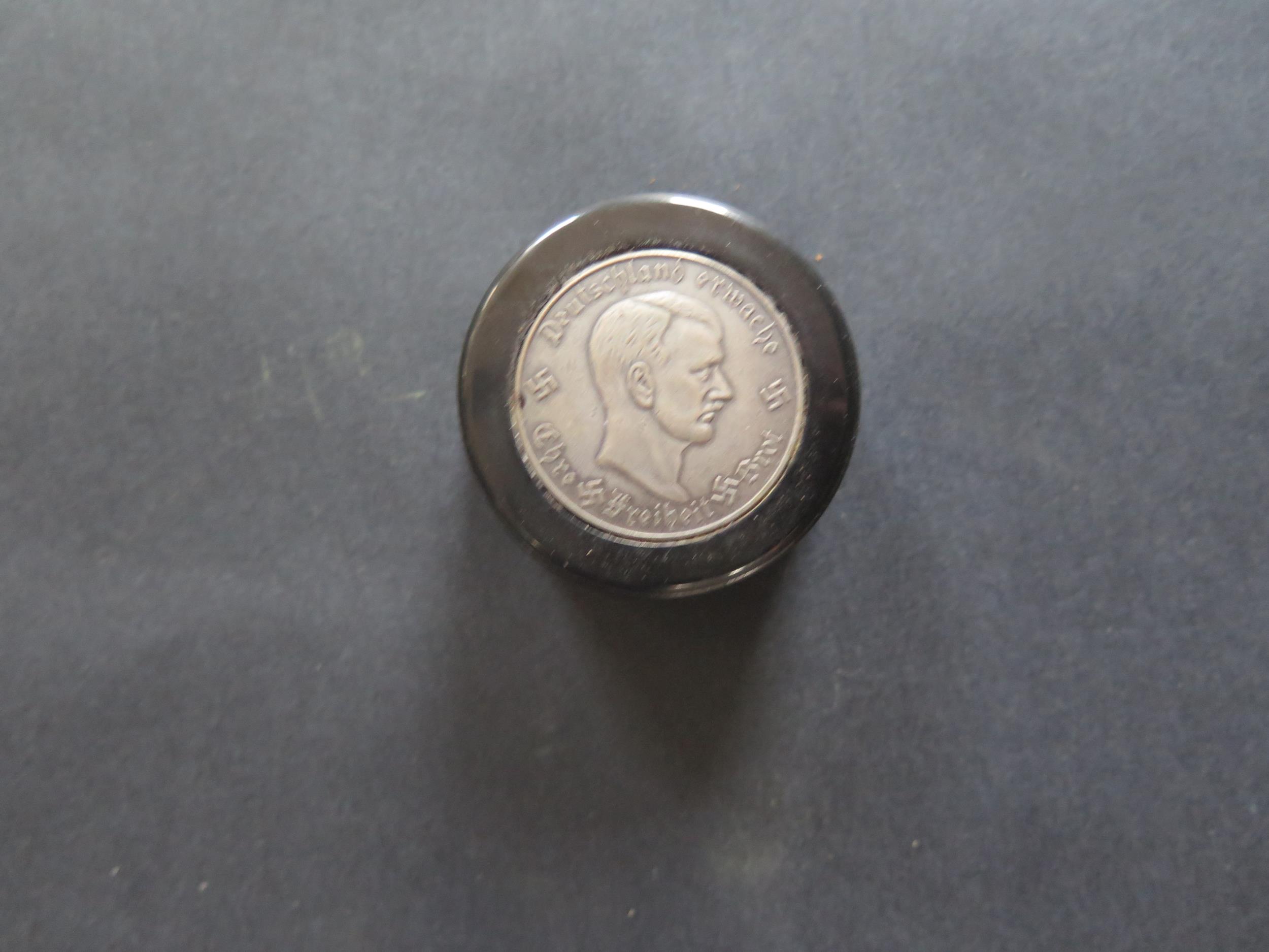 A Hitler Coin Snuff Box, 5cm diam.