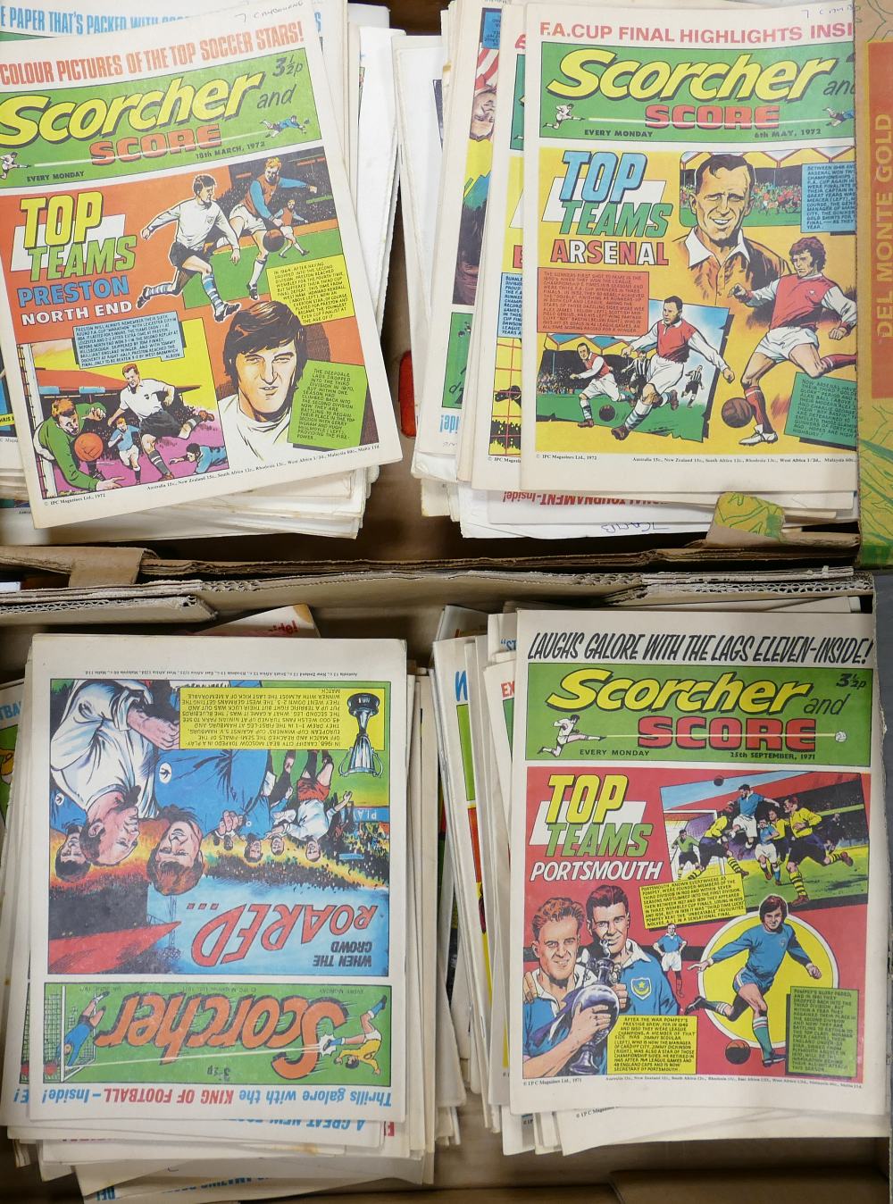 A collection of 1970's Scorcher & Score Children's Comics: two trays(2)