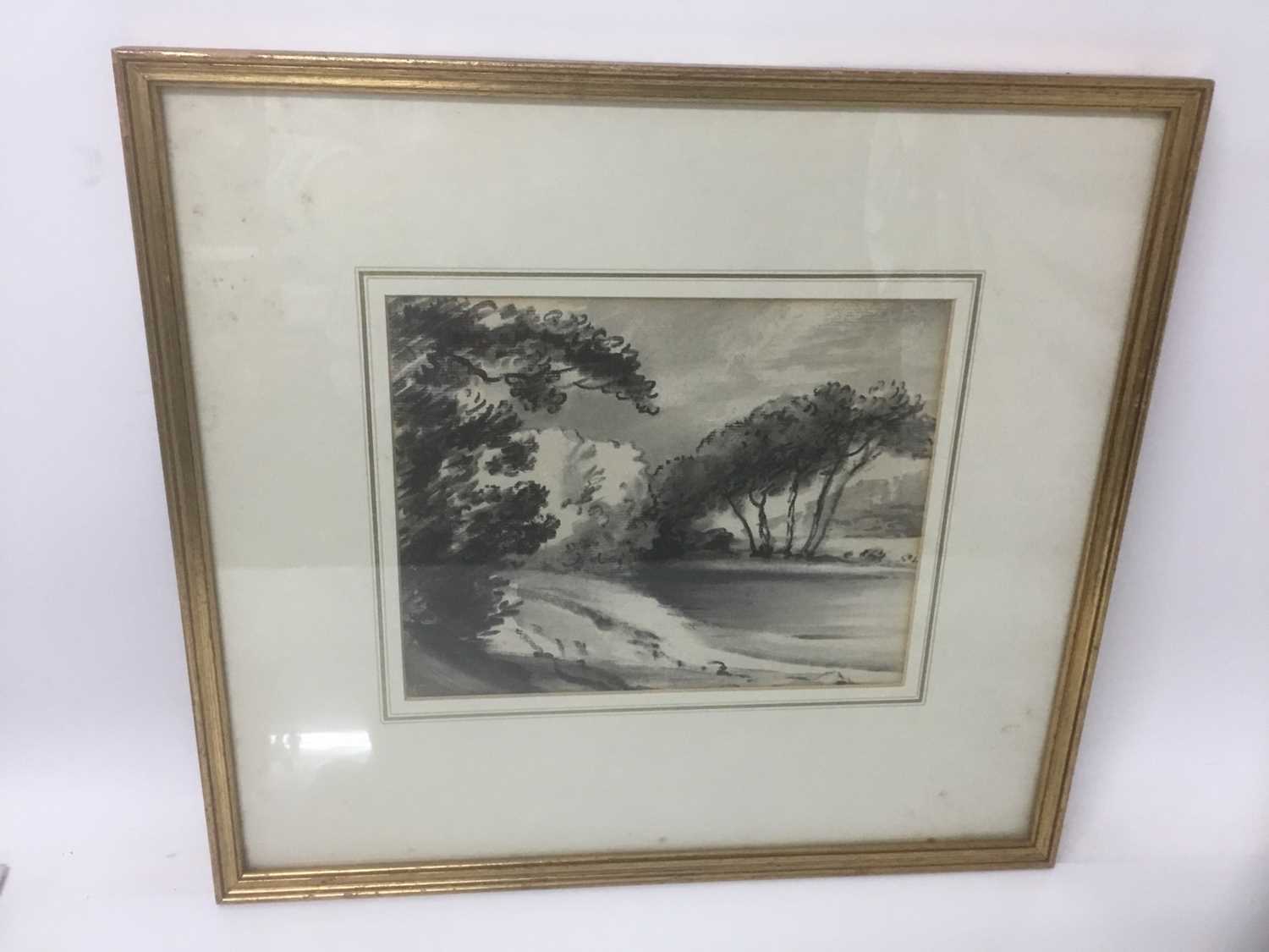 Thomas Monro (1759-1833) charcoal and wash, a landscape, 17 x 22cm. in ...