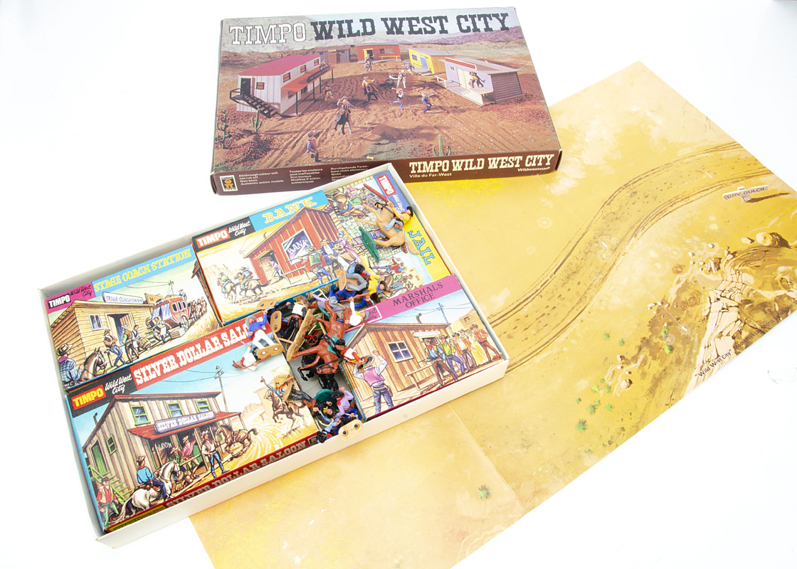 Timpo Toys plastic boxed set 260 Timpo Wild West City, all pieces off ...