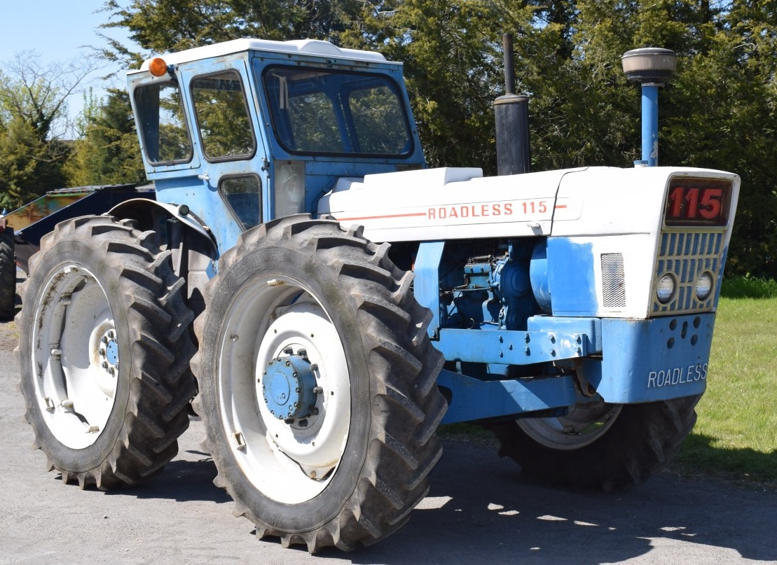 Ford Roadless 115 tractor with Duncan cab, registration number JDS 202J ...