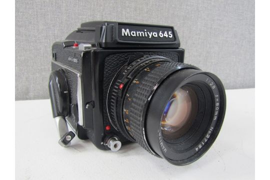 A Mamiya 645 1000S medium format camera