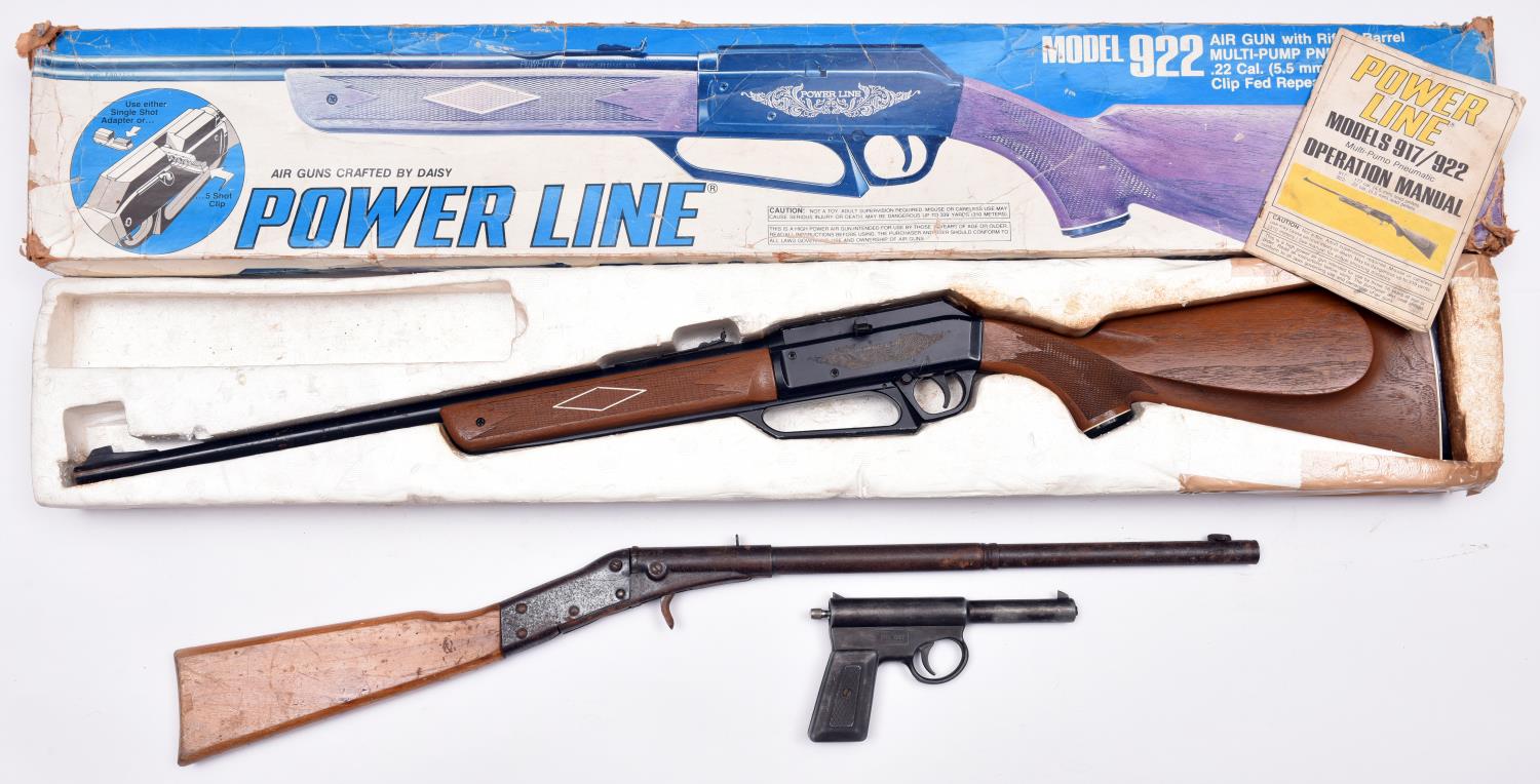 A .22” Daisy Power Line Model 922 underlever pump up air rifle, the ...