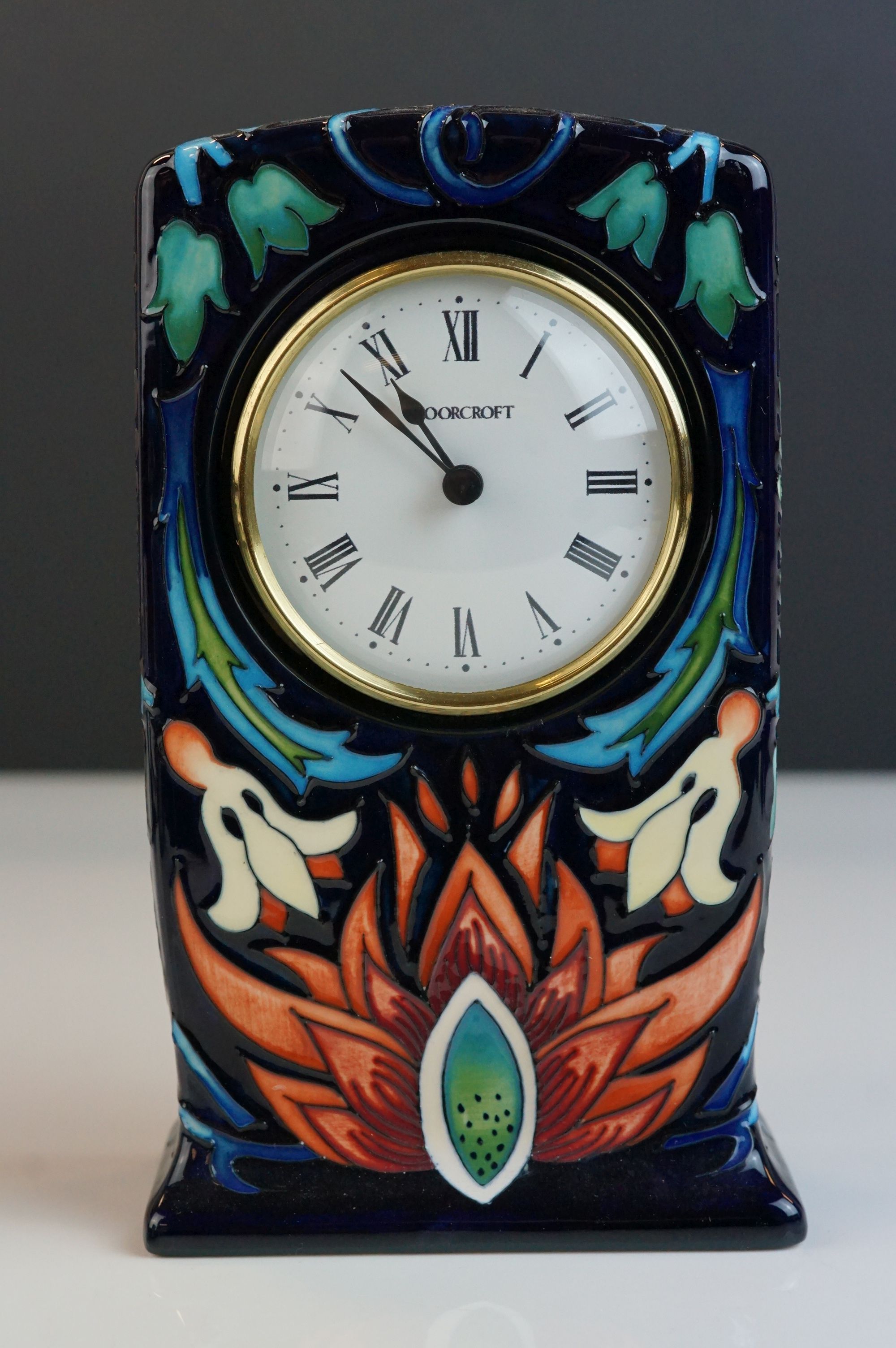 Moorcroft Mantle Clock, impressed marks to base and also marked Trial ...