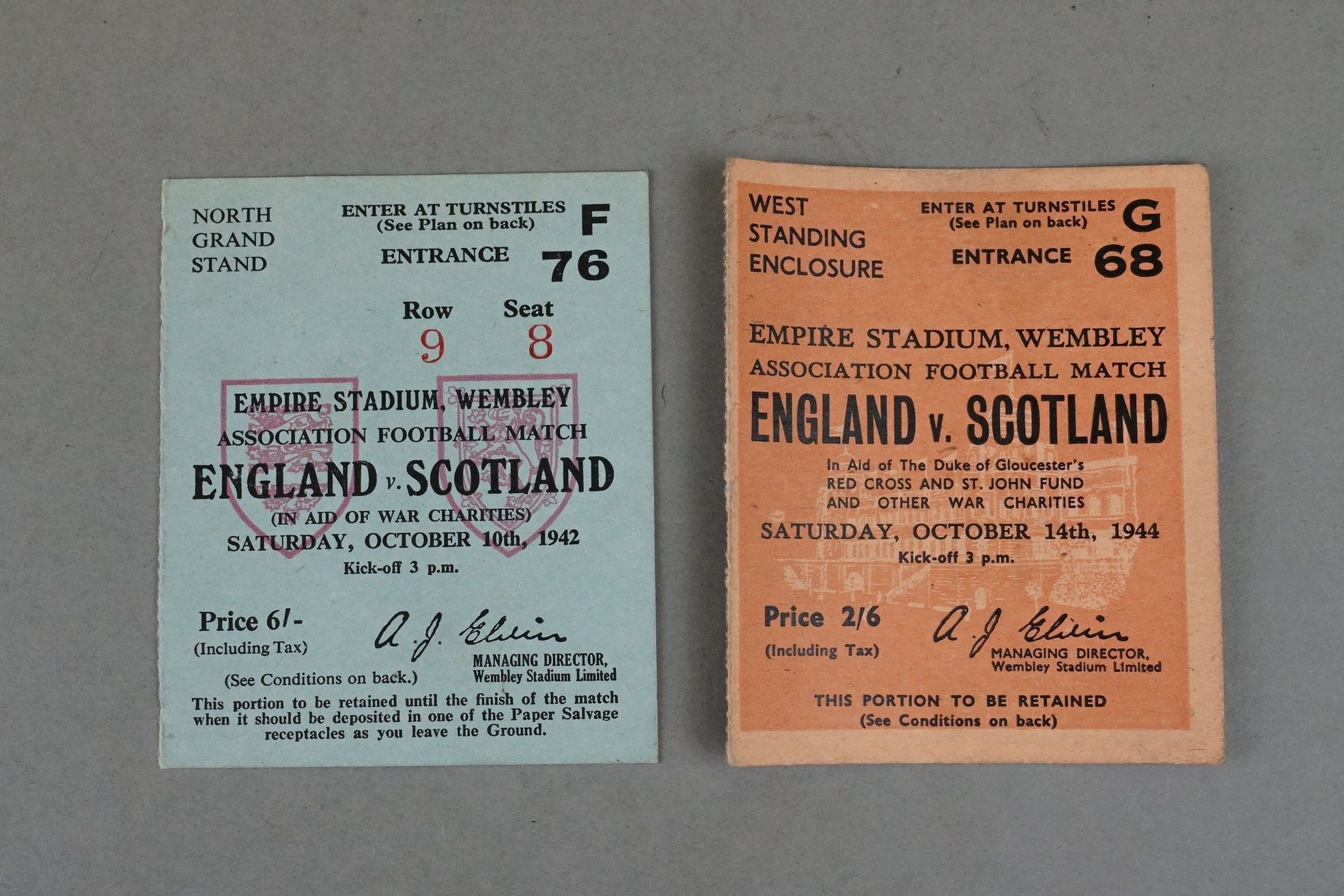 Football programmes / tickets - England v Scotland at Wembley, souvenir ...