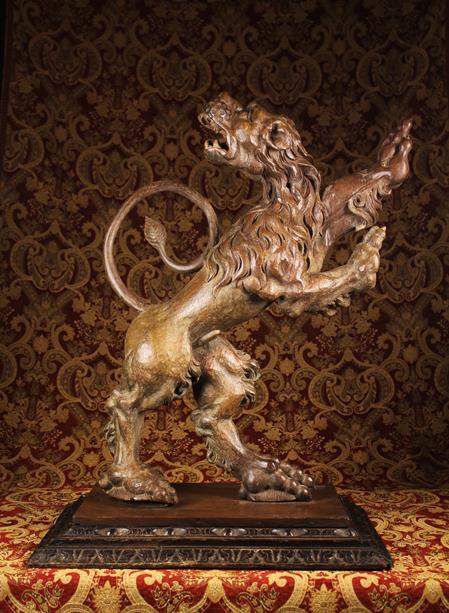 A Fabulous Early 17th Century Carved Oak Heraldic Lion Rampant ...