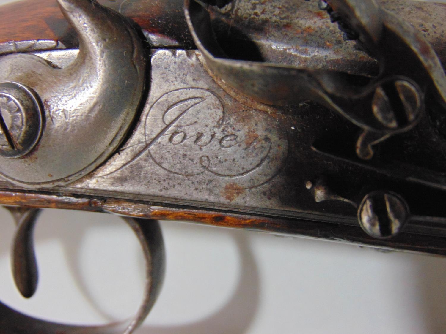18th century flintlock blunderbuss pistol with ironwork flared barrel ...