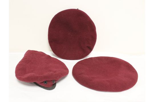Three WW2 British Parachute Regiment maroon berets. All made by Kangol ...
