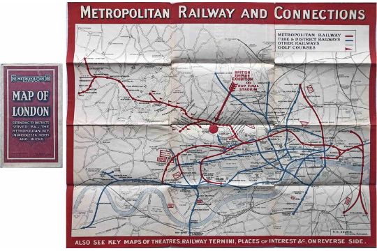 1924 Metropolitan Railway POCKET MAP, the Met's own version of the ...