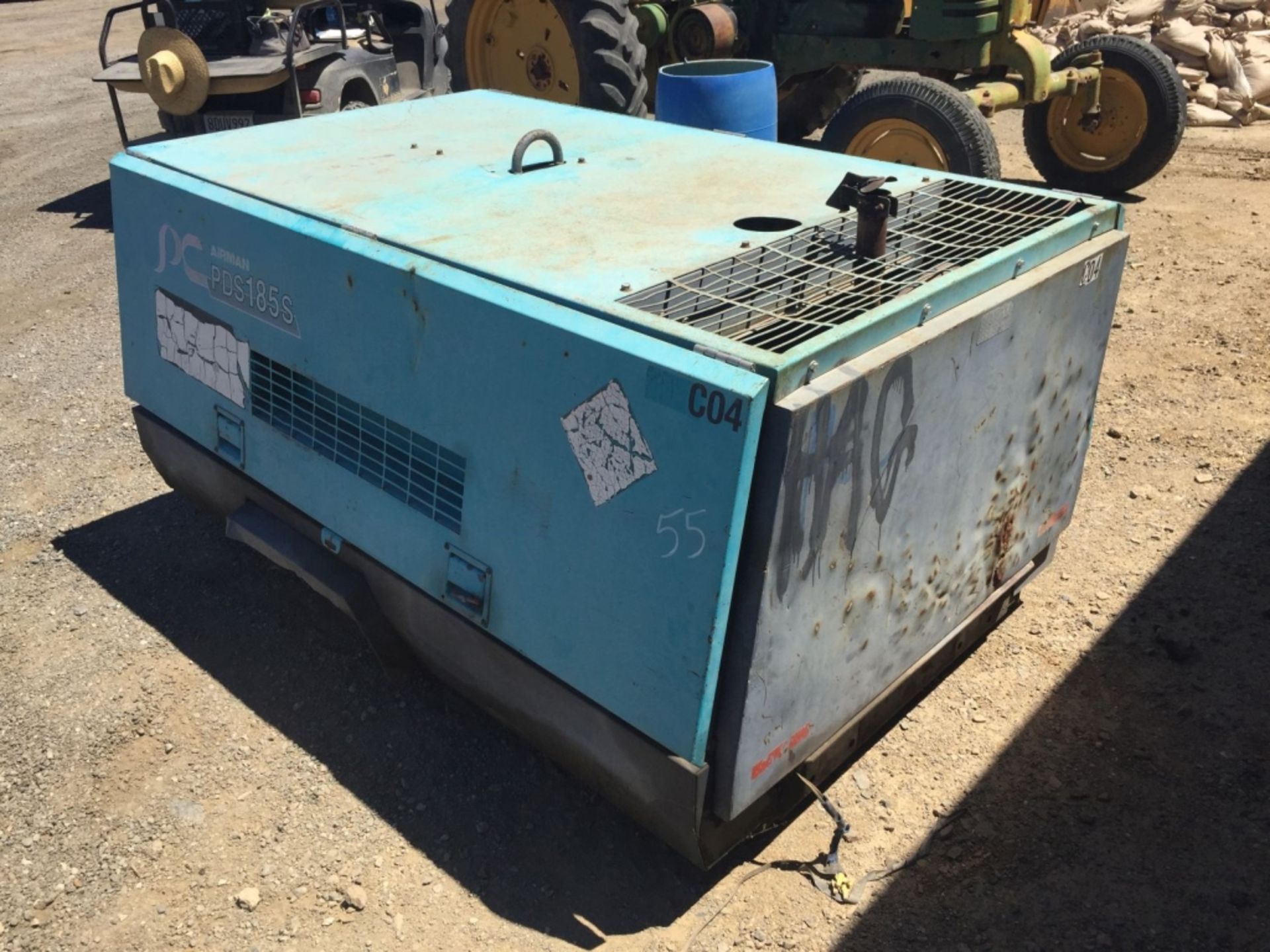 Airman PDS185S 185 CFM Air Compressor, 4 Cyl 49 HP Isuzu Diesel, Skid ...