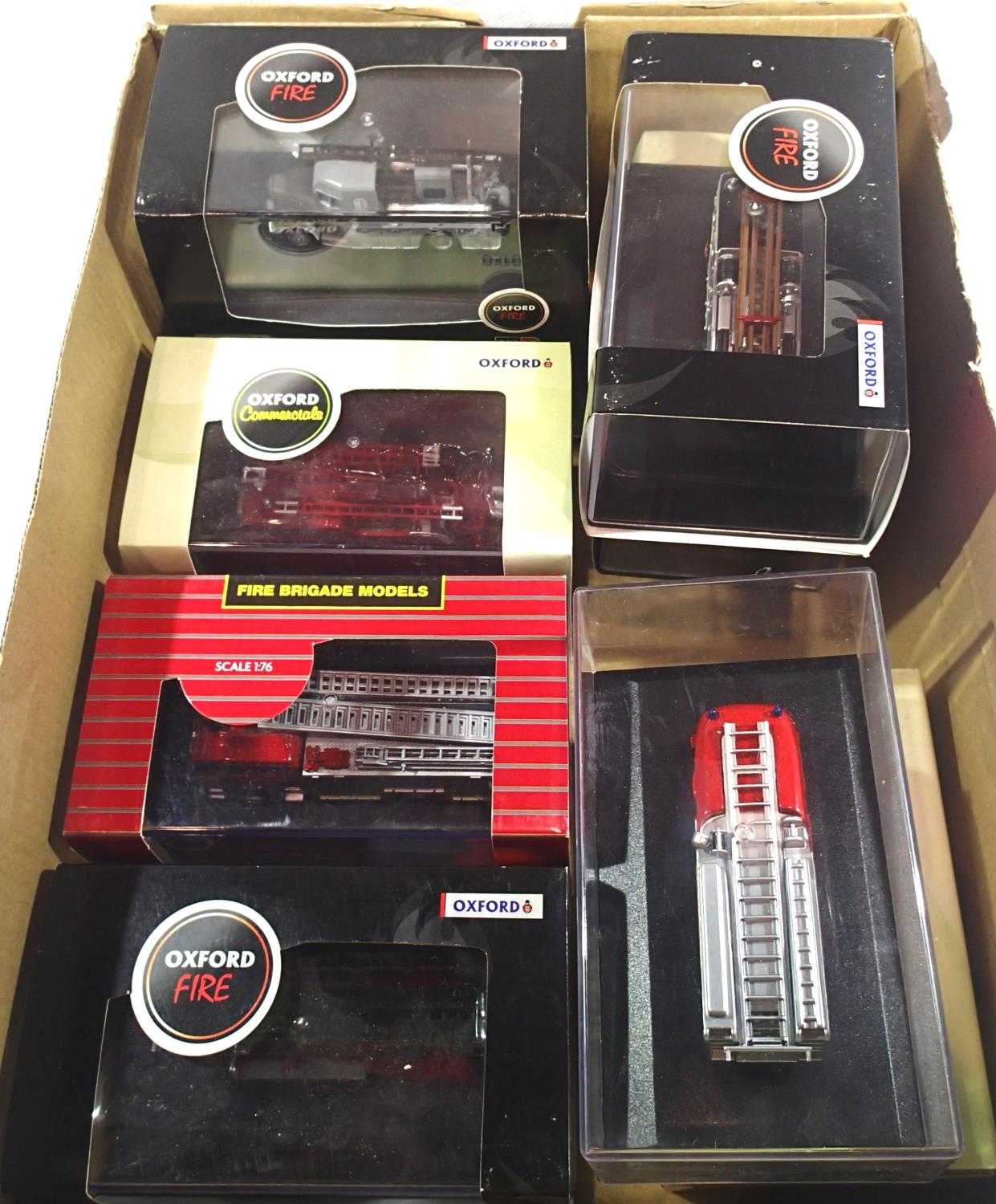 Nine OO scale model fire engines, Oxford diecast. P&P Group 2 (£18+VAT ...