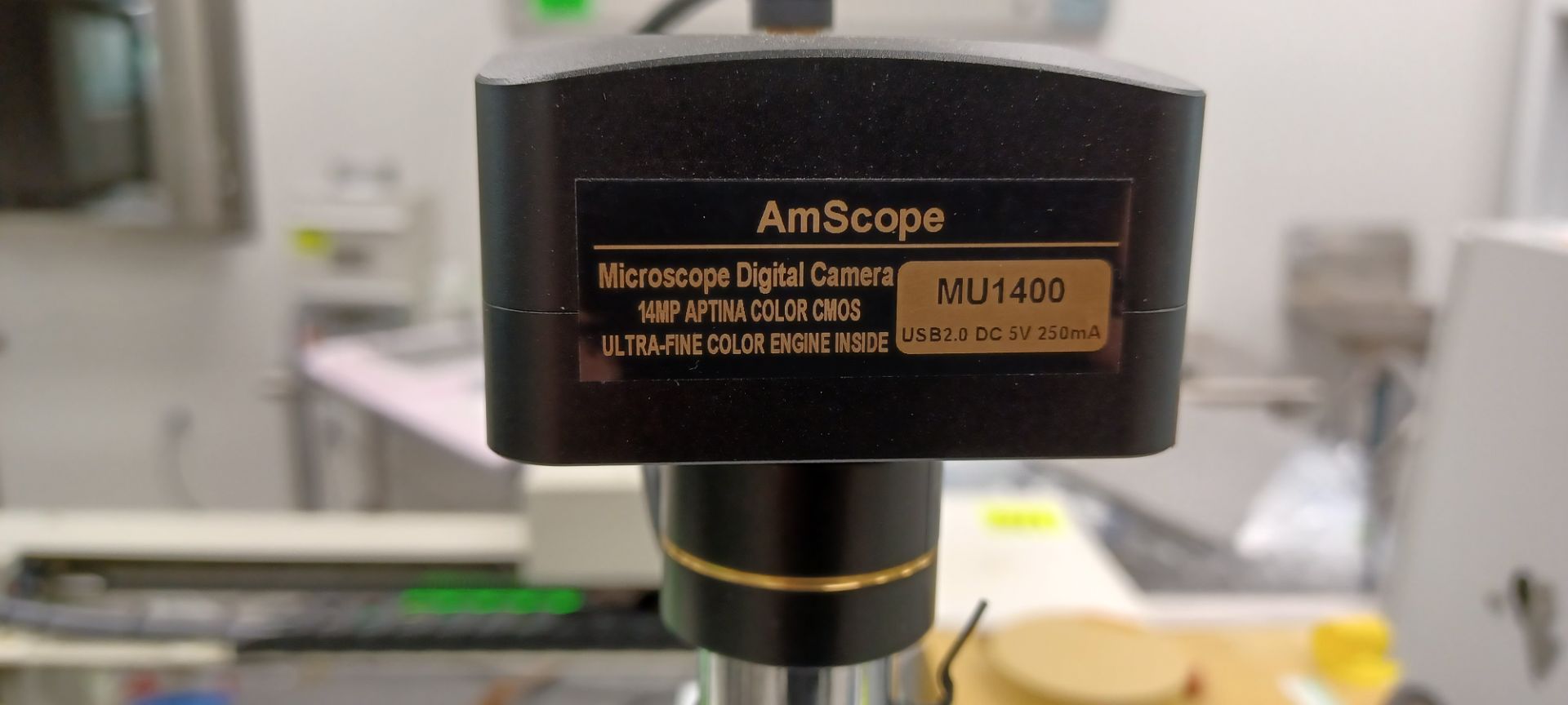 AMSCOPE MU1400 MICROSCOPE DIGITAL CAMERA MICROSCOPE WITH BASE
