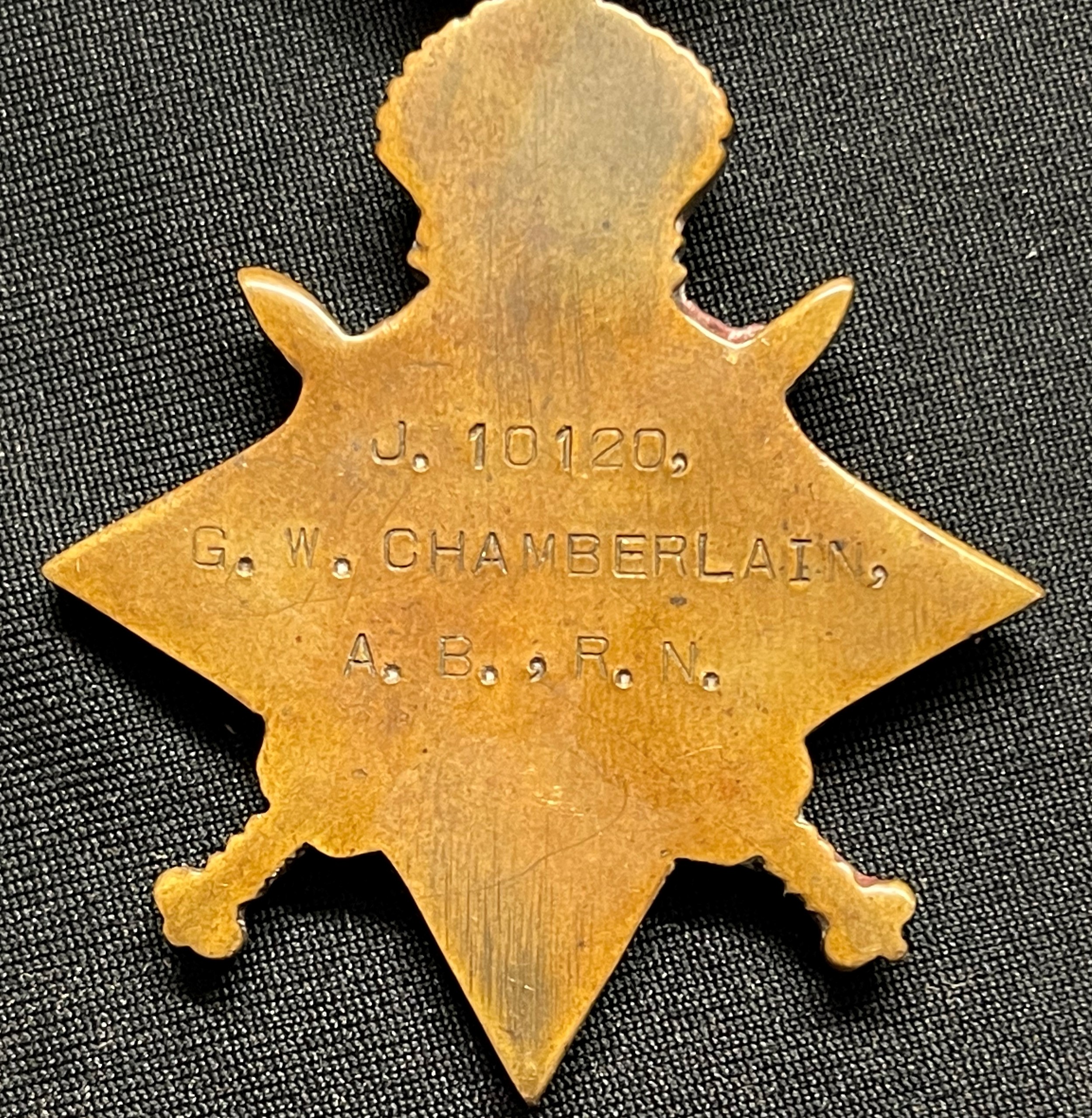 WW1 British 1914-15 Star and British War Medal to J10120 GW Chamberlain ...