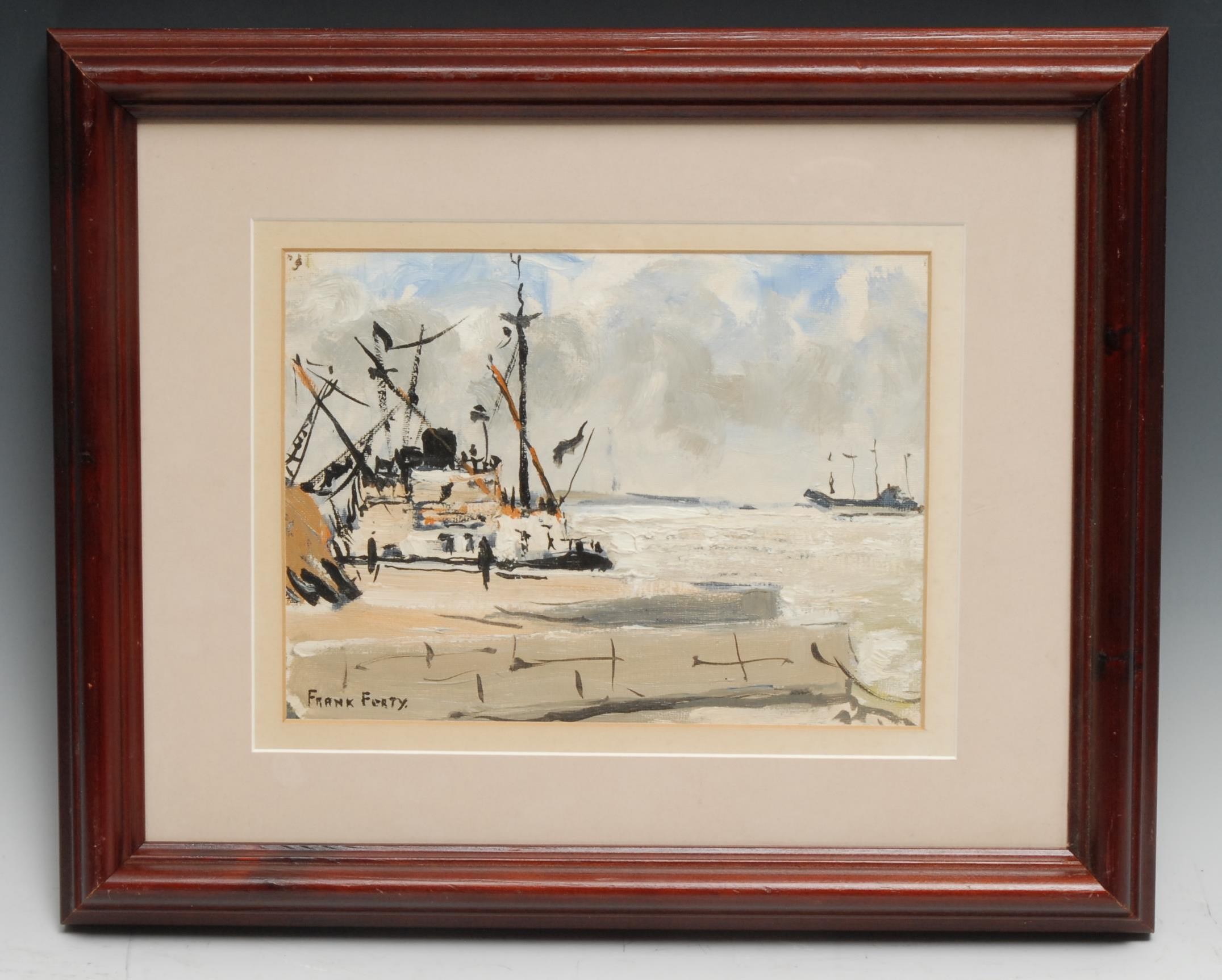 Frank Forty (Irish Artist, 1902 - 1996)Harbour Scenesigned, oil, 17cm x ...