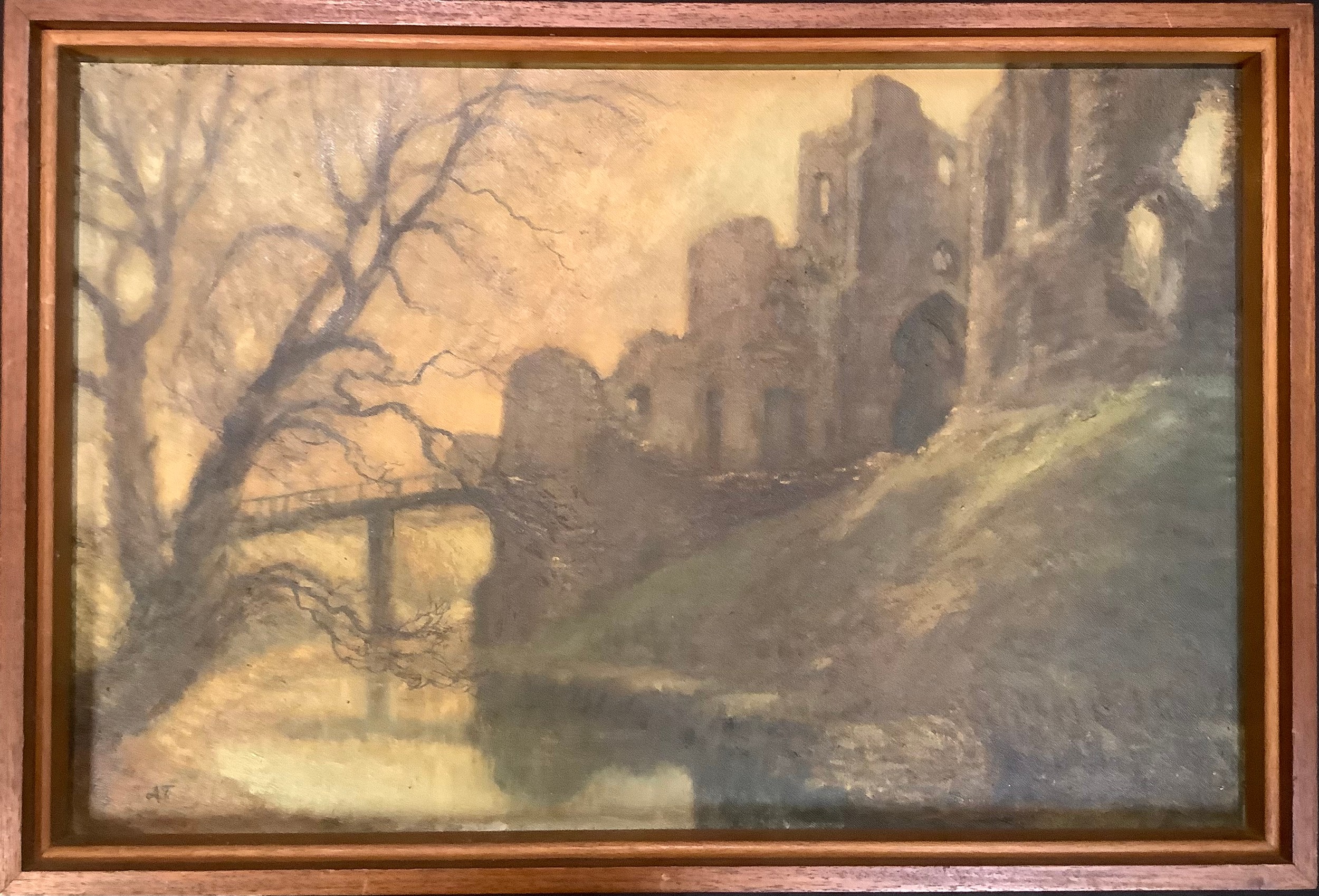Arthur Tunstall A pair, Goodrich Castle on River Wye signed, label to ...